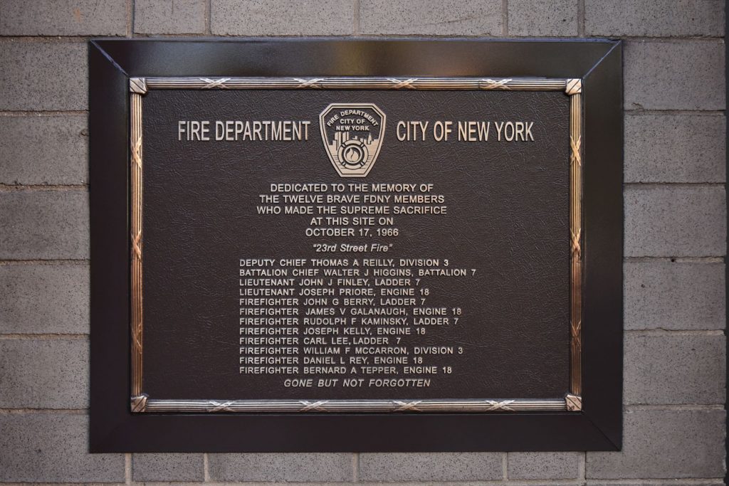 23rd Street Fire 50th Anniversary Memorial – Fire Bell Club of New York